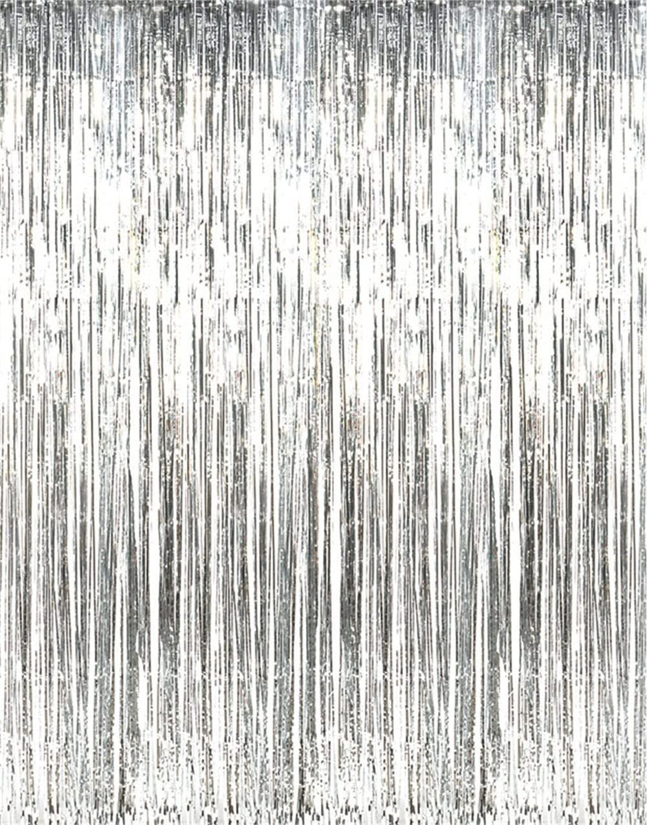 Cortina metalizada plata de 1x1.9 metros – bonsuru